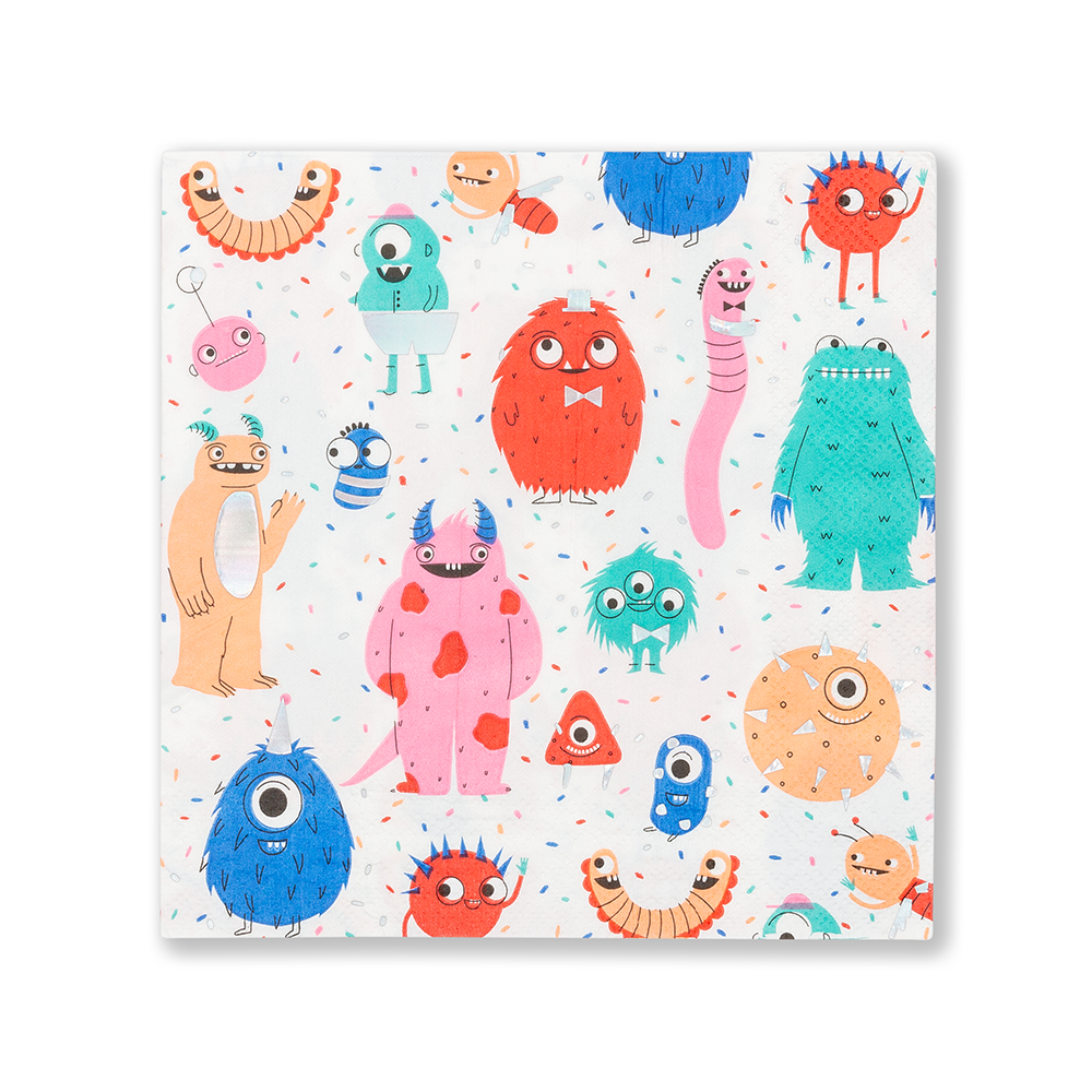 Grandes serviettes Petits Monstres – Paillettes et Jujube