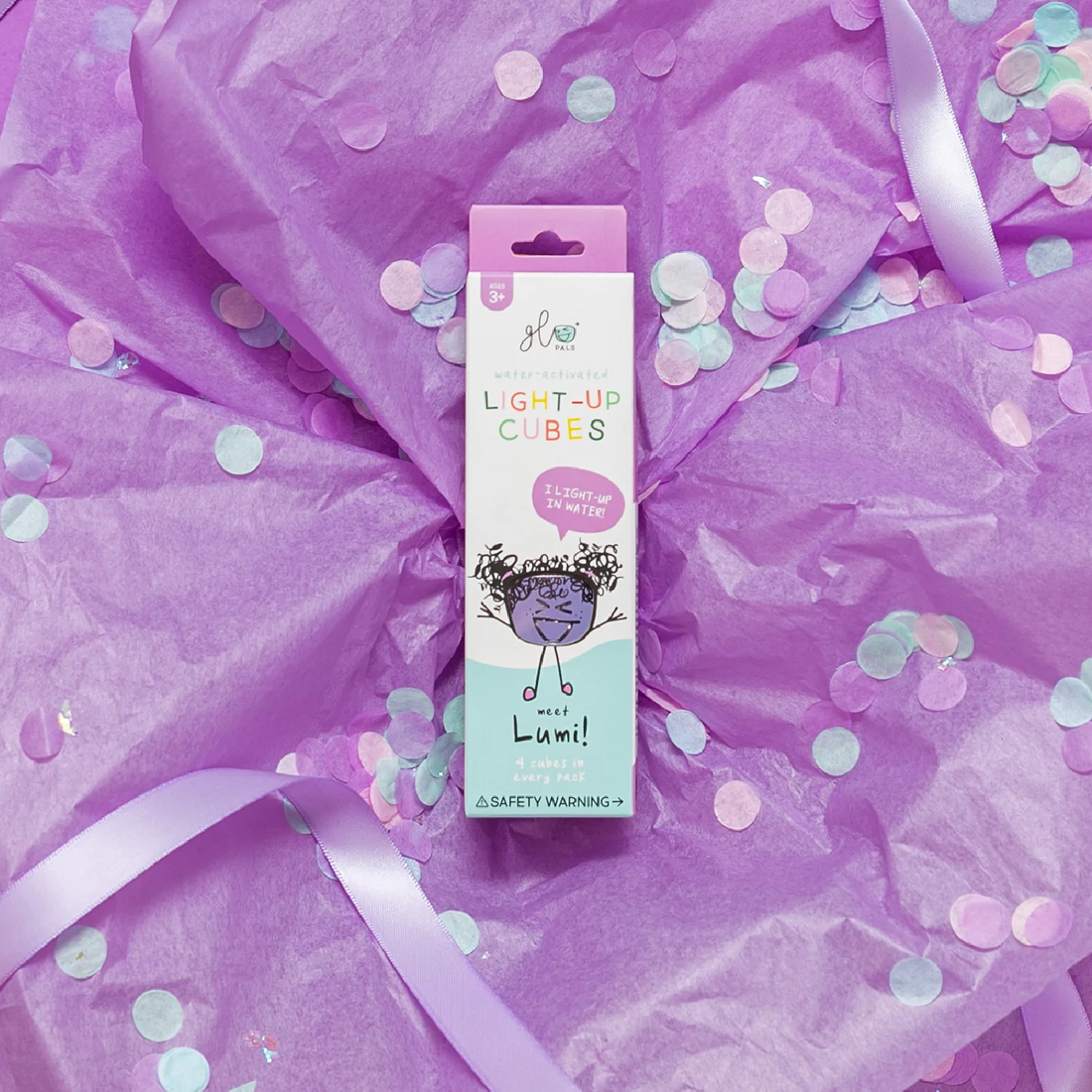 Glo Pals - Pack de 4 Cubes Lumineux Activés à l'Eau, Lumi – Paillettes ...